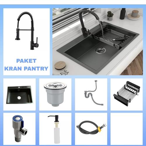 Jual KITCHEN SINK JKM 7545 BLACK PAKET KOMPLIT MEWAH - KRAN PANTRY ...