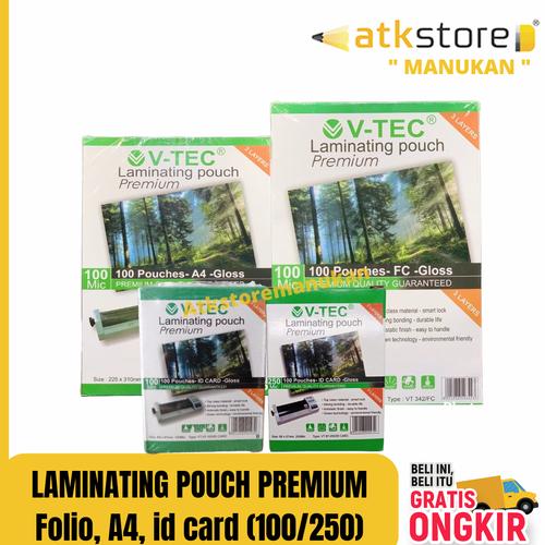 Jual Plastik Laminating V-Tec KTP / FOLIO/ ID CARD/ A4 laminating pouch - Kota Surabaya ...