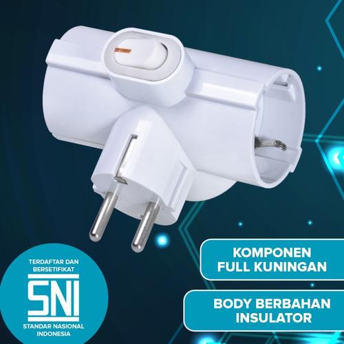 Jual Steker Colokan 3 Lubang Plug Adaptor + Switch 080/ 006 Kenmaster ...