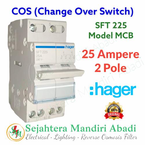 Jual SFT225 Hager COS Change Over Switch 25A 2P Model MCB PLN Genset ...