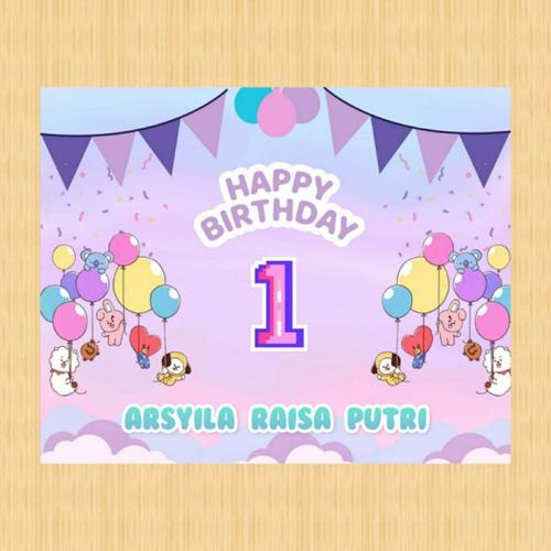 Jual Spanduk BT21 BTS banner BT21 BTS spanduk banner ultah anak ...