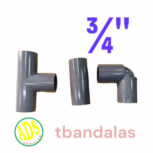 Jual Fitting Sambungan pipa pvc rucika Elbow Socket Tee ukuran 3/4" inch - Socket - Kota Medan ...