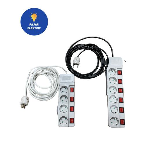 Jual STOP KONTAK UTICON 4 6 LUBANG SAKLAR + STEKER UTICON + KABEL ...