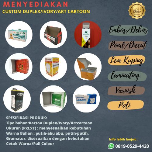 Jual Custom Cetak Box Kemasan Martabak Duplex Ivory Art Cartoon Offset ...