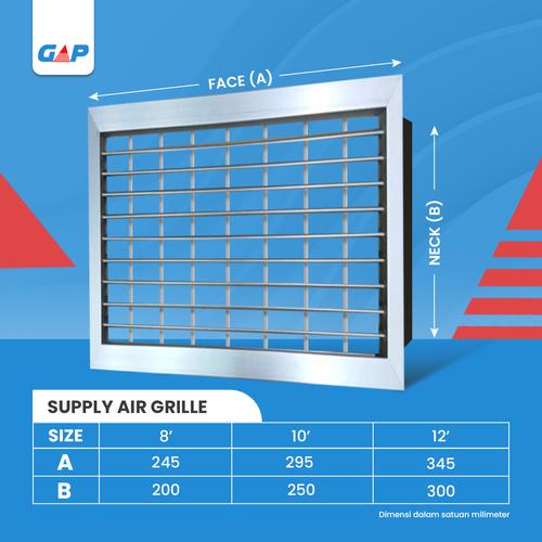 Jual Supply Air Grille (SAG) Double Deflection GAP - Custom 3"-20 ...