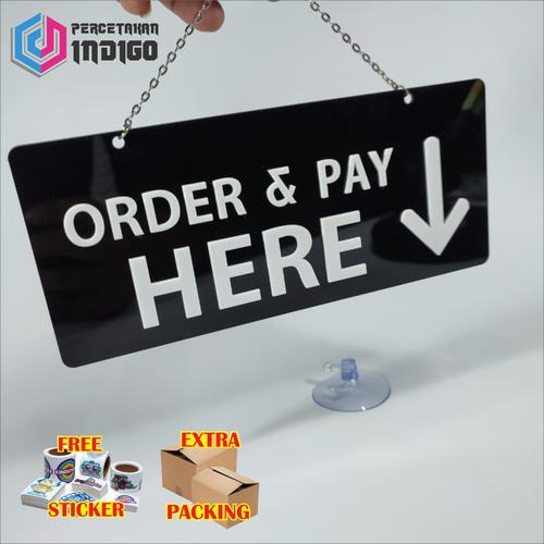 Jual Papan tanda akrilik Order Pay here bonus kop kaca - Kab. Bekasi ...