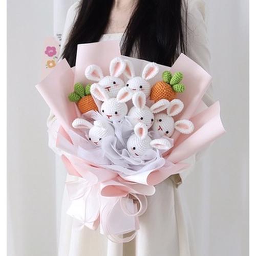 Jual bunny bouquet rajut amigurumi | buket bouquet boneka kelinci lucu ...