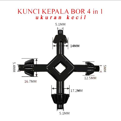 Jual KUNCI KEPALA BOR MULTIFUNGSI CABANG 4 UNIVERSAL DRILL CHUCK KEY ...
