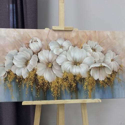 Jual Lukisan dinding ruang tamu 120 x 70 cm plus frame Lukisan bunga ...