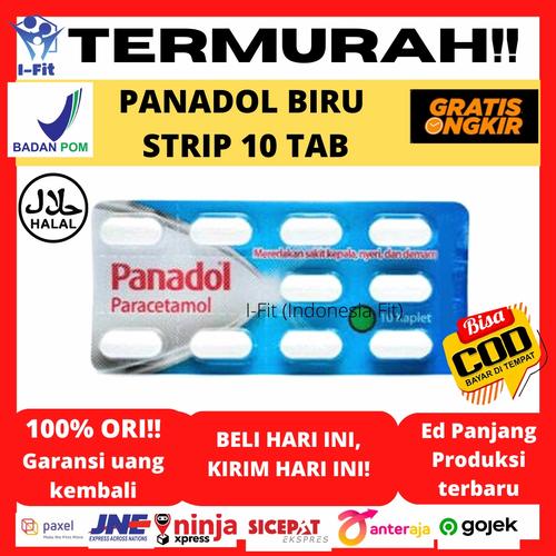 Jual Panadol Biru Paracetamol Strip 10 Tablet Obat Sakit Kepala Demam ...