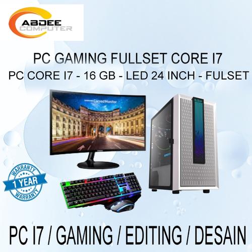 Promo PC GAMING INTEL CORE I7 RAM 16 GB SSD 120 GB WITH LED 24 IN ...