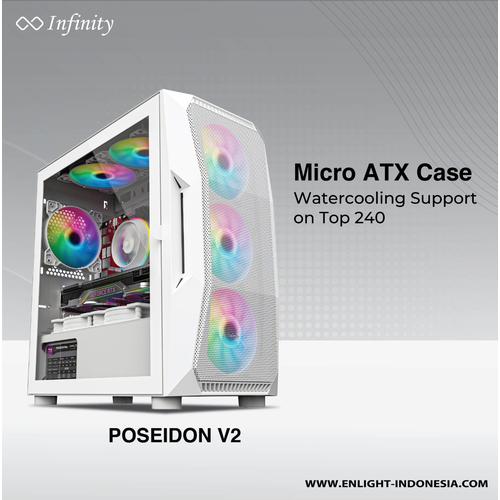 Jual Infinity Poseidon V2 White -Micro ATX Case Support 240mm Water ...