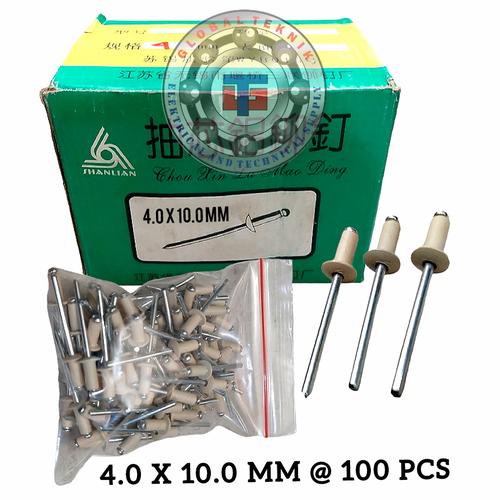 Jual PAKU RIVET 4 MM X 10 MM SHANLIAN ISI 100 PCS - Kab. Tangerang ...