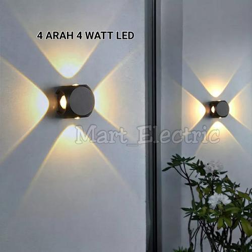 Jual LAMPU DINDING TAMAN LED KOTAK 4 ARAH 4 WATT / WALL LIGHT MINIMALIS ...