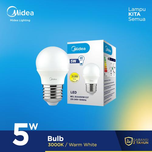 Promo Midea Lampu Led Bulb 05 Watt Kuning 3000K Warm White - Kota ...