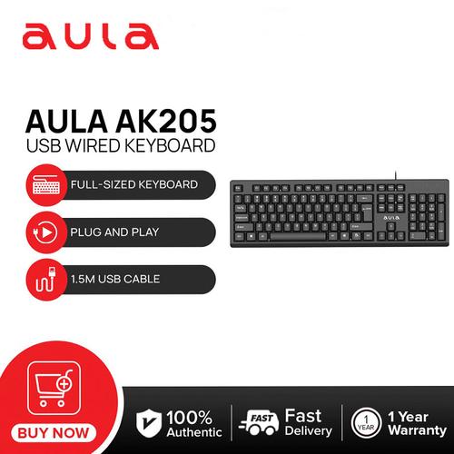 Promo Aula AK205 Wired Keyboard Membrane / Keyboard Office / Keyboard ...