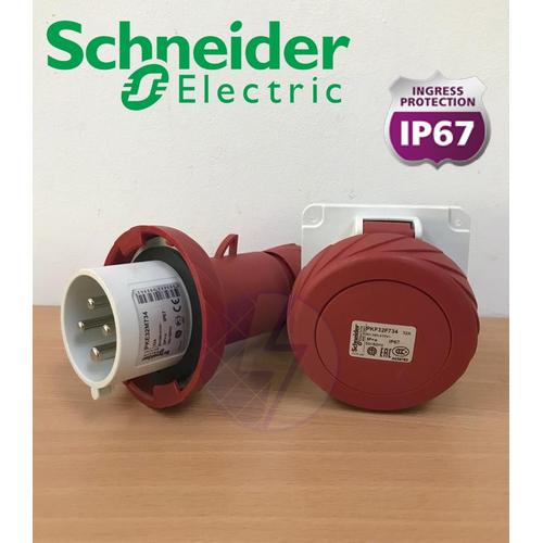 Jual Industrial Plug Socket Panel Mounted Schneider IP67 4Pin 32A 380 ...