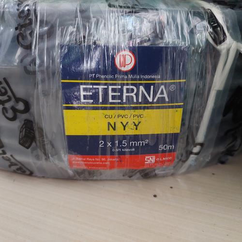 Jual Kabel Ecer 2 x 1,5 Eterna Kawat Hitam NYY Kabel Tanam Tembaga ...