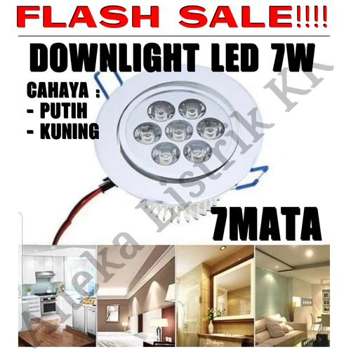 Jual DOWNLIGHT LED 7MATA PUTIH KUNING DL LED 7W 7 MATA W WATT PANEL ...