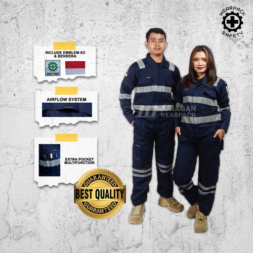 Jual Baju Proyek Setelan Merk Juragan Wearpack Warna Biru Navy - Biru ...