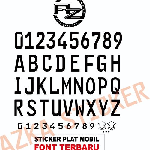 Jual STICKER PLAT MOBIL FONT TERBARU - Hitam - Kab. Bekasi ...