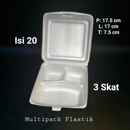 Jual STYROFOAM BUBUR NASI/ SETEROFORM/KOTAK NASI SEKAT 3 ISI 20 - Kota ...