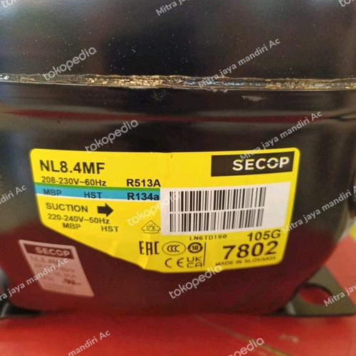 Jual Kompresor/Compressor Secop NL8.4MF 1/4PK 1phase R134a - Jakarta ...
