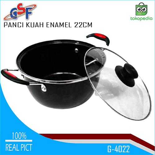 Jual Panci Kuah Tutup Kaca / Panci Serbaguna / Panci Kuah Enamel 22 cm ...