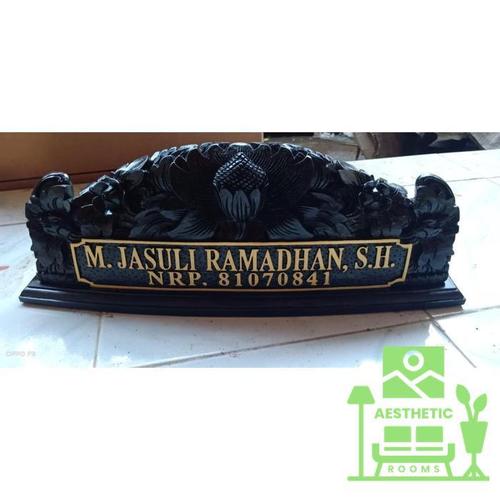 Jual Papan nama meja kayu name plate ukiran bali bunga teratai isi ...