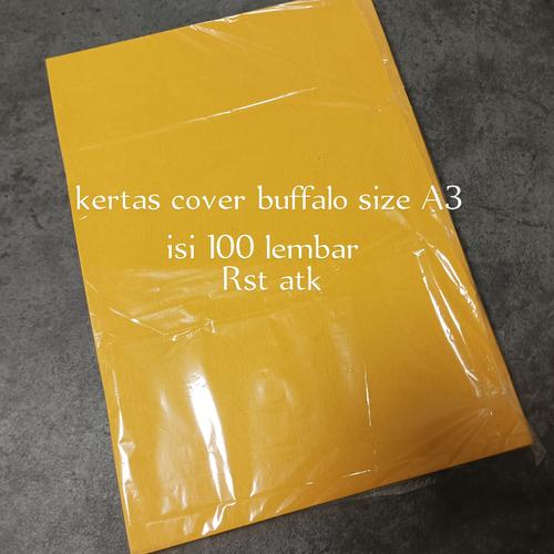 Jual kertas cover buffalo ukuran A3 kuning kunyit isi 100 lembar ...