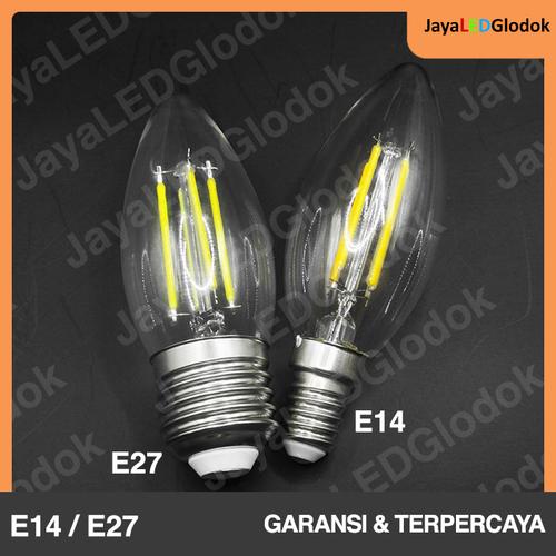 Jual Bohlam Lampu Filamen Lilin LED E14 E27 Putih Kuning Gantung - Jakarta Barat - JAYA LED ...