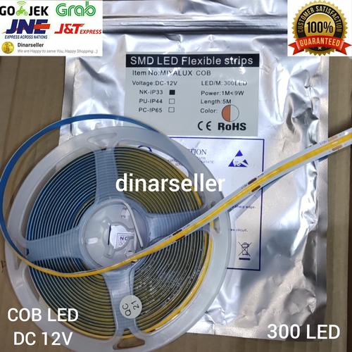 Jual MIYALUX LED STRIP COB LED DC 12V 5 METER 300 LED/m 9w/m - Putih ...