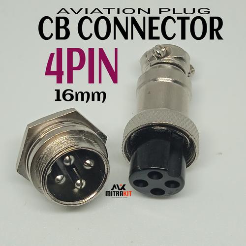 Jual Aviation Plug Connector CB konektor 4pin Sepasang Male Female Panel - Kab. Bandung ...