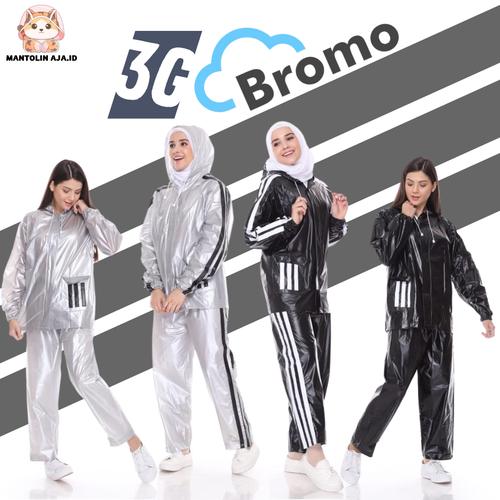 Jual Jas Hujan Setelan Dewasa Pria Wanita Sporty Bromo 3G PRO Pvc Tebal - 3G PRO Black, All Size ...