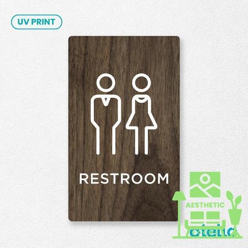 Jual Otello - Papan Nama Ruangan Restroom Sign Board Kayu Toilet WC ...