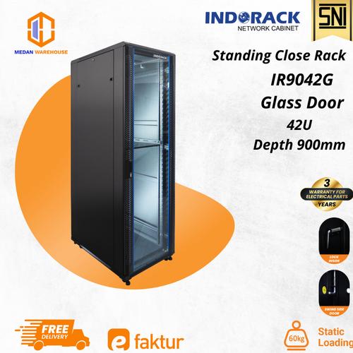 Jual Rack Server IR9042G Depth 900mm 42U Glass Door Rak Server 42U ...