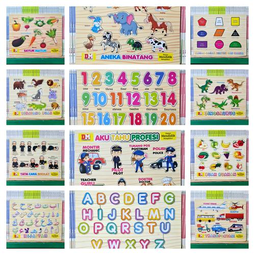 Jual Puzzle / Puzle / Pazel Kayu - Mainan Edukasi Anak Angka Abjad ...