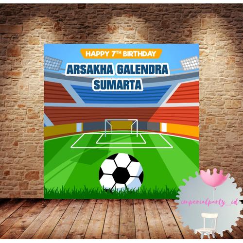 Jual Custom Happy Birthday Backdrop Banner Spanduk Sepak Bola Football ...