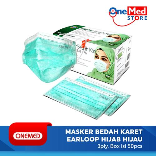 Jual Masker Jilbab Masker Hijab Green OneMed box 50pcs - Jakarta Pusat ...