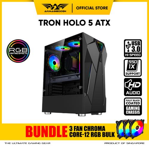 Promo Casing PC Gaming Armaggeddon Tron Holo 5 ATX | RGB Holographic ...