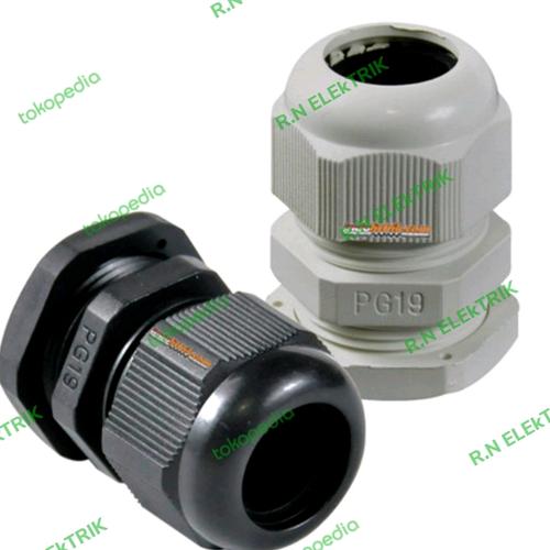 Jual Cable Gland Kabel Gland PG19 PG-19 (12-16mm) Putih dan hitam ...