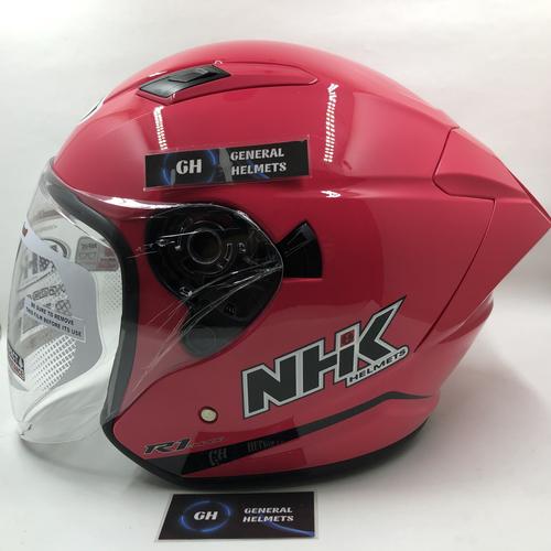 Jual HELM NHK R1 MAX SOLID PINK MAGENTA DOUBLE VISOR HALF FACE - Kab ...