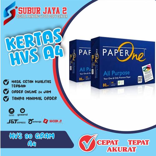Jual KERTAS HVS A4 /KERTAS FOTOCOPY / KERTAS HVS PAPER ONE 80 GRAM ...