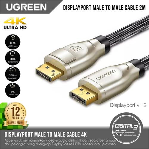 Jual Ugreen Cable DisplayPort DP 1.2 Male to Male Kabel TV Monitor 2M ...