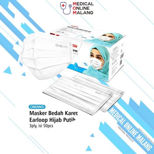 Jual MASKER BEDAH KARET ONEMED EARLOOP PLUS / HEADLOOP / MASKER HIJAB 3 ...