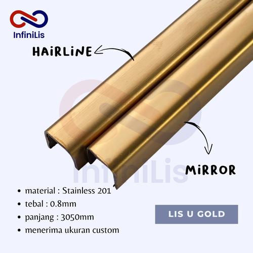 Jual LIS U GOLD | LIS U SUS 201 GOLD | 20 X 20 X 20MM - MIRROR, 3050mm ...