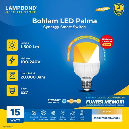 Jual Lampu LED 15 Watt 3 warna Lampbond 3 in 1 Color - Jakarta Pusat ...