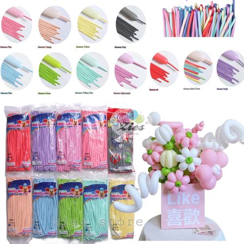 Jual balon latex pentil pastel / balloon twist macaron / balon panjang ...