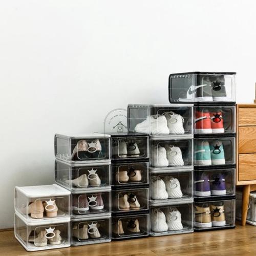 Jual BUNDLING 3 KOTAK SEPATU LIPAT TRANSPARANT | BOX SHOES |RAK ...