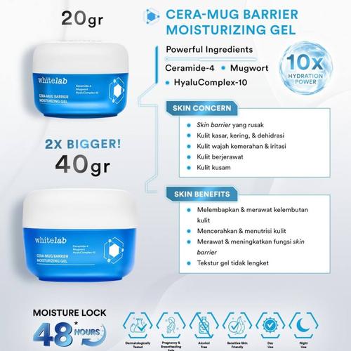 Promo Whitelab Cera-Mug Barrier Moisturizing Gel CeraMug Barier Jel Moist - 40gr - Kota Surabaya ...